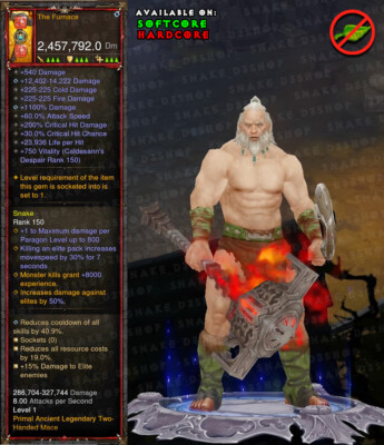 Diablo 3 - Ethereal Modded Primal - Two-Handed Mace - The Furnace V.2 ...