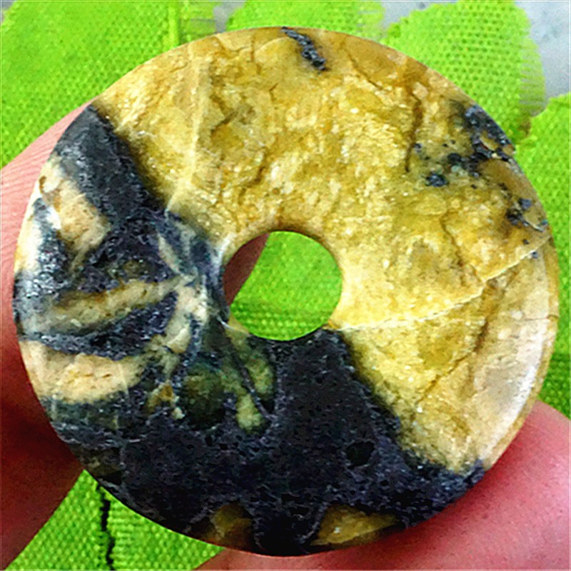 JT87126 35x5mm Natural Lemon Jade Donut Pendant Bead | eBay