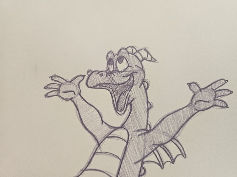 Disney World WDW Figment Character Drawing/Sketch Art Signed ...