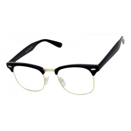 Mens Women CLASSIC VINTAGE RETRO Style Clear Lens EYE GLASSES Black ...