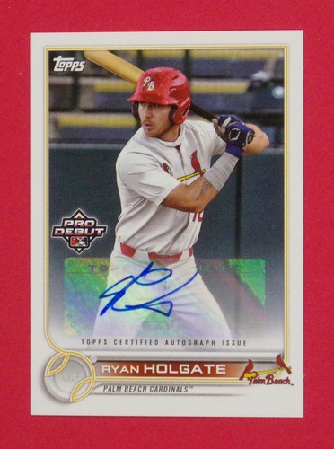 2022 Topps Pro Debut Ryan Holgate Autographs #PD21 Palm Beach Cardinals ...