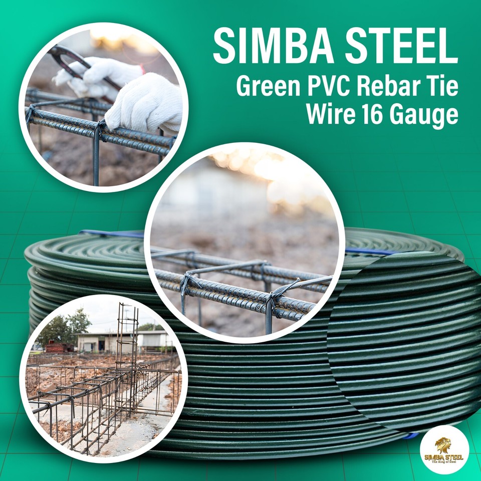 GREEN ReBar Tie Wire, 16 Gage PVC coated, 3.0 lb Rolls 1 - 100 Qty ...