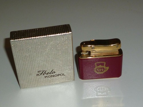 IBELO MONOPOL AUTOMATIC LIGHTER WITH NICE LACQUER CASE - 1952 - MADE IN ...