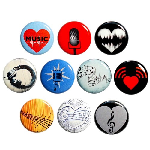 Cool Music Buttons Pins Indie Rock N Roll Pin Set Lapel 10 Pack 1 ...