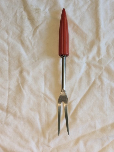 Beautiful Vintage RED BULLET Style BAKELITE Handle ANDROCK Serving Fork ...