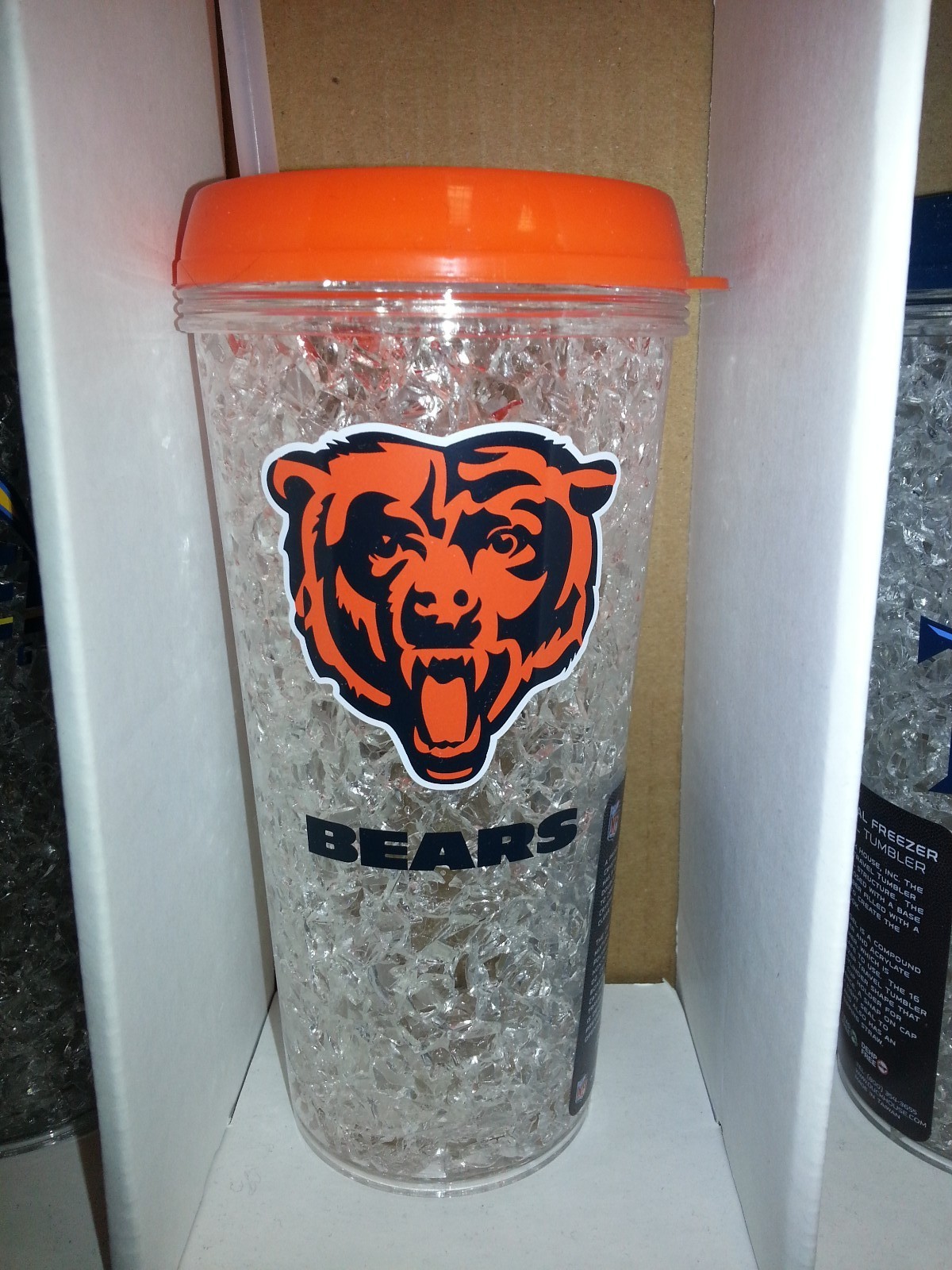 NFL TUMBLER CUP W/ STRAW Freezer Glass 16oz refreezeable CUP=--MANY ...
