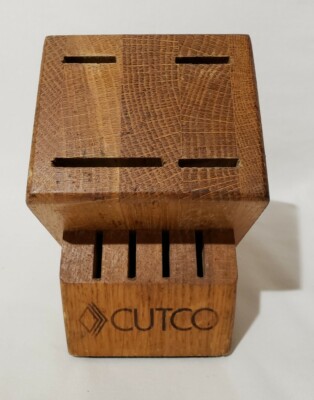 Cutco Wooden Knife Block 8 Slot With Scissor Holder Honey Oak | eBay