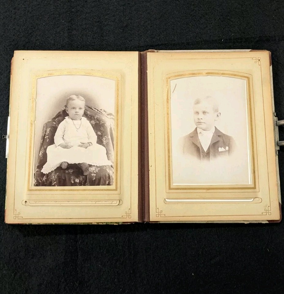 Antique Celluloid Photo Album W/ 17 Cabinet Cards 9" X 6.5" | eBay