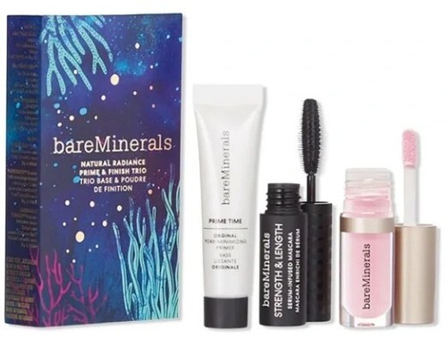 bareMinerals Natural Radiance Prime & Finish Mini Trio- Primer, Mascara ...