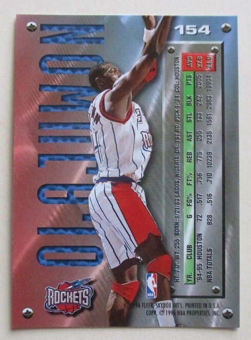HAKEEM OLAJUWON Houston ROCKETS 1995-96 FLEER METAL Basketball CARD ...
