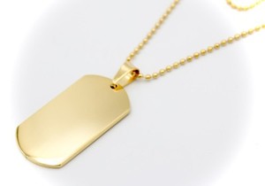 Mens Gold Colour Dog Tag with FREE Personalised Engraving & Gift Box | eBay