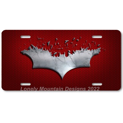 Batman Dark Knight Inspired Art Red Hex FLAT Aluminum Novelty License ...