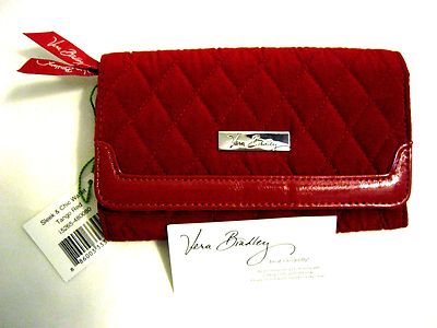 Vera Bradley TANGO RED Sleek & Chic WALLET Coin for PURSE Tote BACKPACK ...