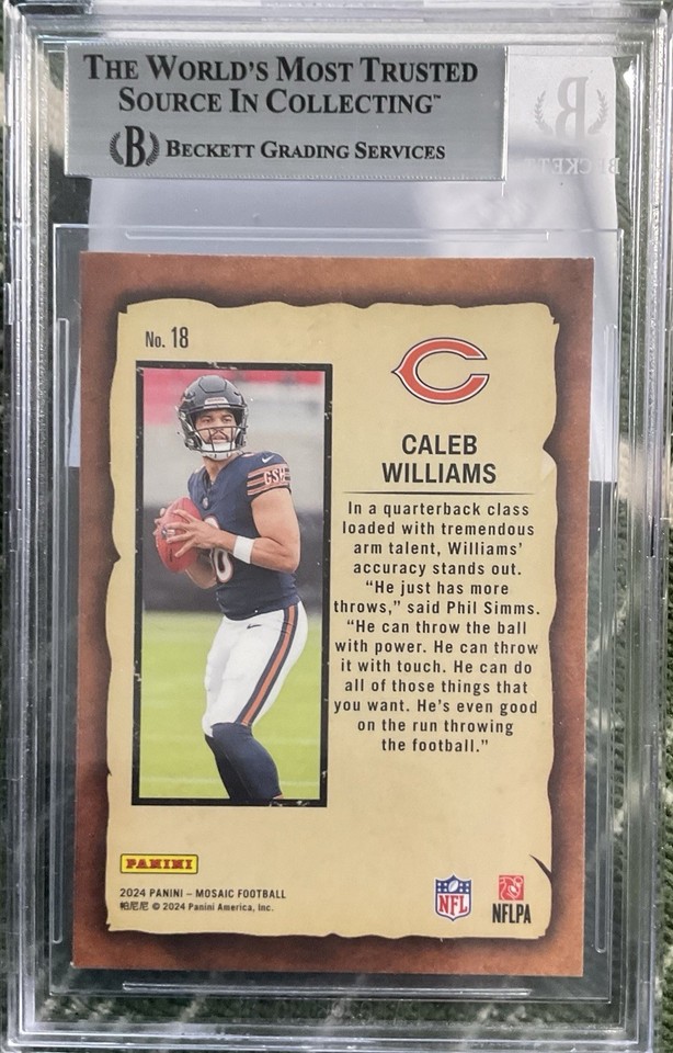 2024 PANINI MOSAIC NOTORIETY BECKETT 9 CALEB WILLIAMS #18 RC | eBay