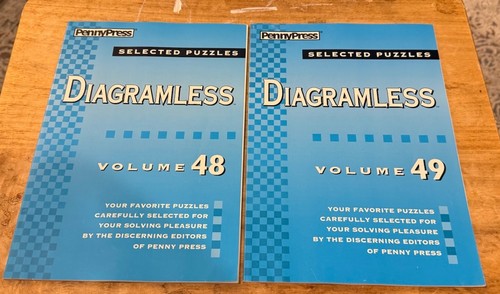 Lot of 2 Diagramless Crossword Puzzles Books Penny Press Dell Volumes ...
