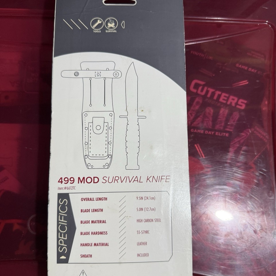 Ontario 499 Air Force Survival Knife - 5" Sawback Blade, Leather Sheath ...