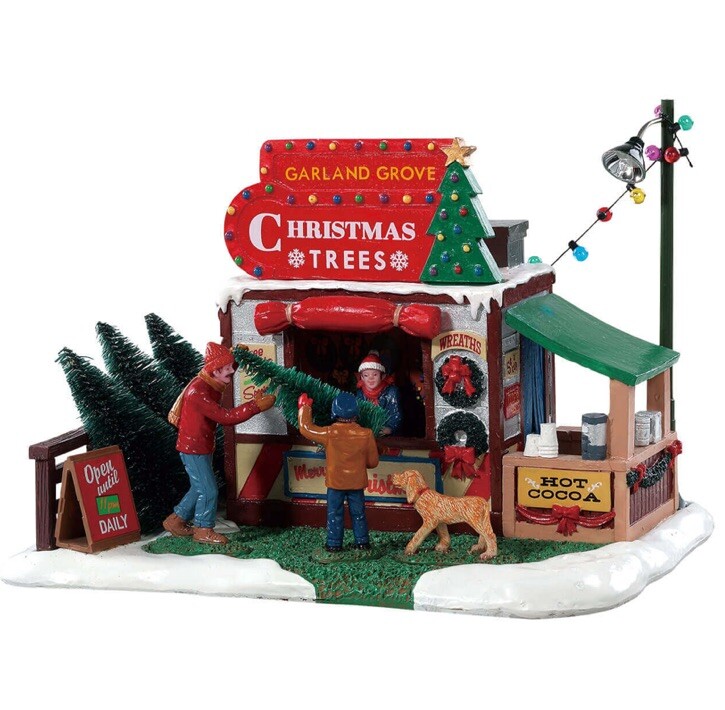 Lemax -Garland Grove Christmas Tree Lot - Holiday Village -Train Set ...