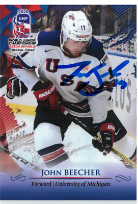 John Beecher Boston Bruins Star Rookie Signed University Michigan Card | eBay