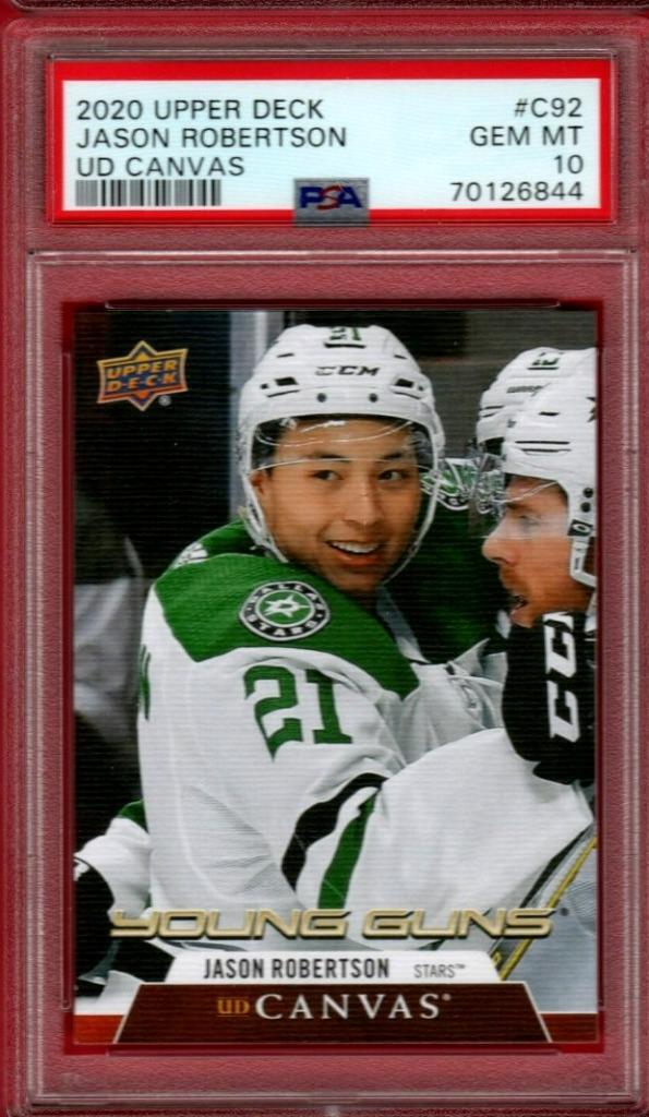 2020-21 UPPER DECK UD CANVAS JASON ROBERTSON YOUNG GUNS ROOKIE PSA10 YG ...