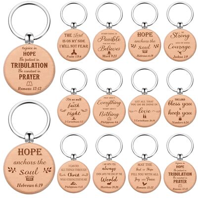 60 Pack Round Bible Inspirational Keychains Religious Christian Quote ...