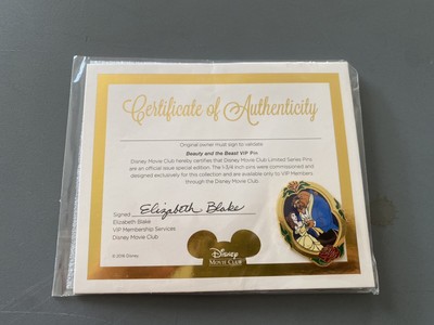 Disney Movie Club VIP Pin Beauty And The Beast | eBay