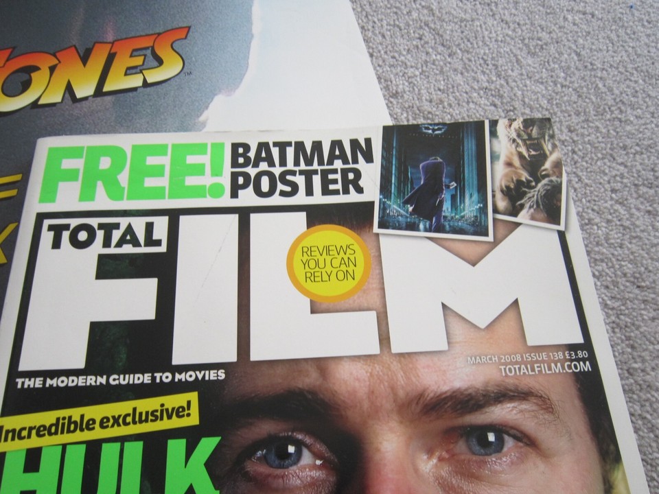 Total film magazine ,March 2008 ,+batman poster attached ,+ Indiana ...