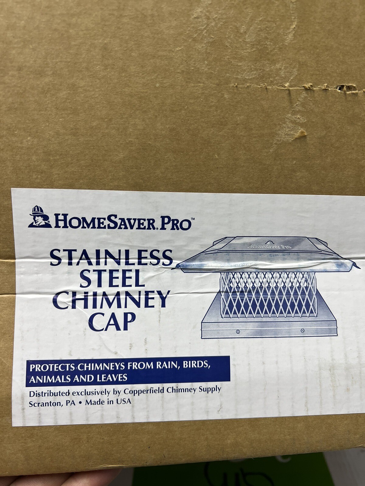 Homesaver 14611 17" " Stainless Steel Single-Flue Chimney Cap with 8"H ...