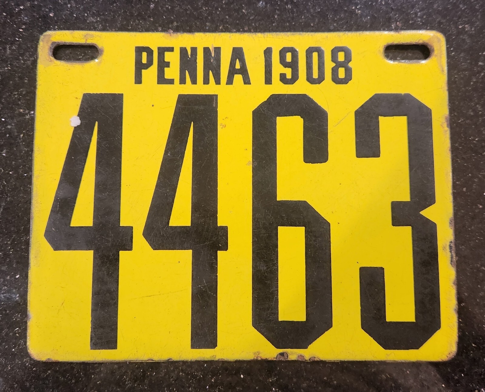 1908 Pennsylvania Porcelain License Plate Penna Car Tag Automobile ...