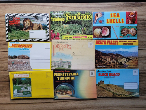 Vintage Lot (18) assorted UNITED STATES SOUVENIR POSTCARD FOLDERS | eBay