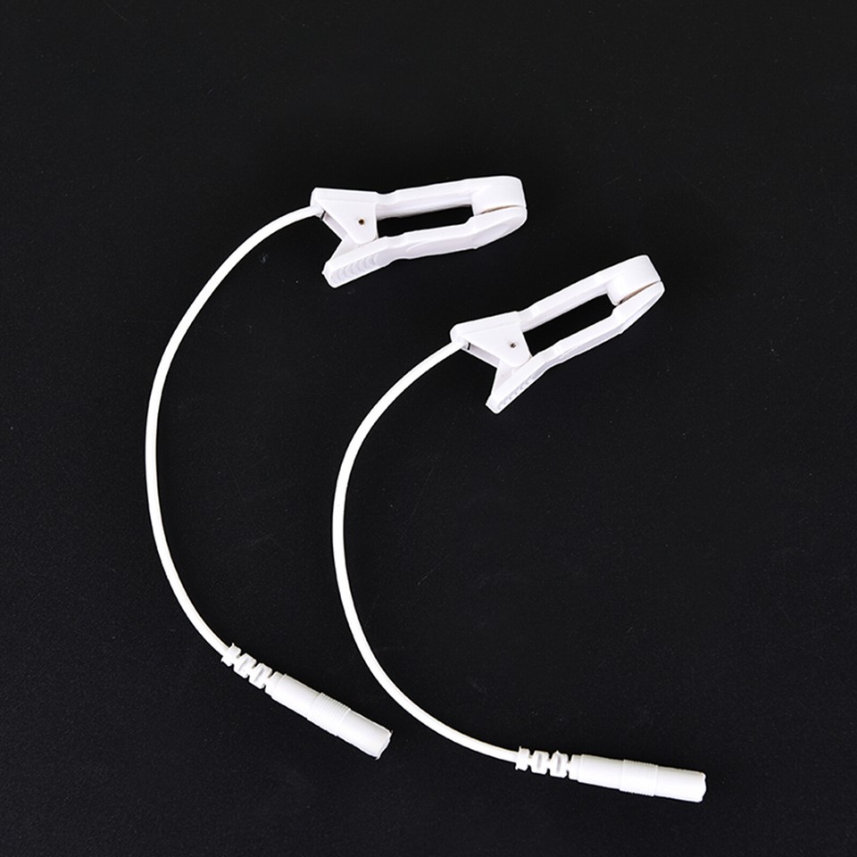 2Pair 2.0mm Electrode Wire Ear Clip Connecting Cable for Digital TENS ...