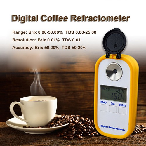 Pocket Digital Refractometer Coffee Brix 0-30% and TDS 0-25% Cafe ...