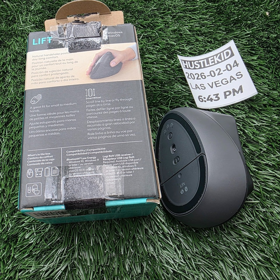 Genuine Logitech Lift Vertical Ergonomic Mouse Wireless Bluetooth Black ...