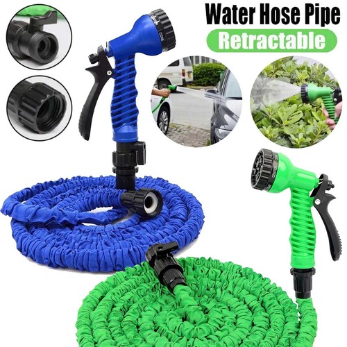 Expanding Expandable Flexible Garden Water Hose w Spray Nozzle 25, 50 ...