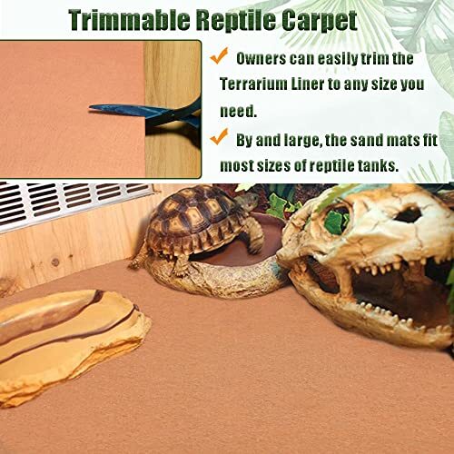 Reversible Reptile Carpet Mat 23.6" x 15.7" Terrarium Bedding Substrate ...