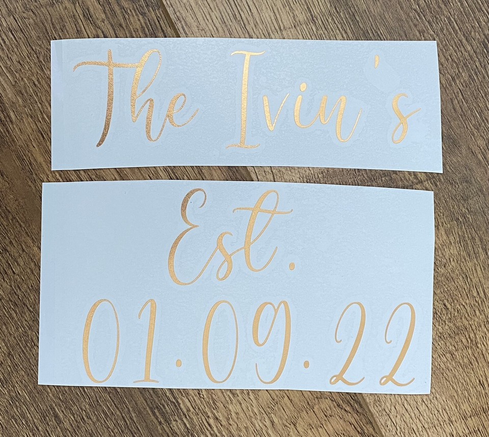 Black Vinyl Labels, Stickers, Decals, Script, Scroll Personalise Name ...