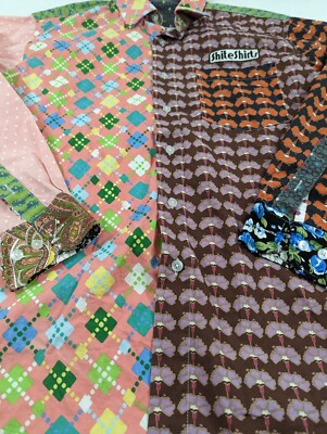 Rare Shite Shirts Patchwork Long Sleeve Button Down Ugly Rare Shite Shirts Patchwork Long Sleeve Button Down Ugly