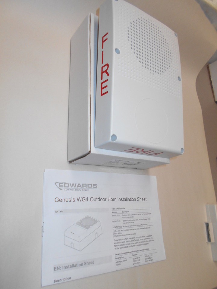 New Edwards WG4WF-H Genesis Outdoor Fire Alarm Horn, 24VDC, White | eBay