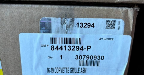 2016-2019 Chevrolet Corvette Carbon Flash Grille W/Cameras OEM 84413294 ...