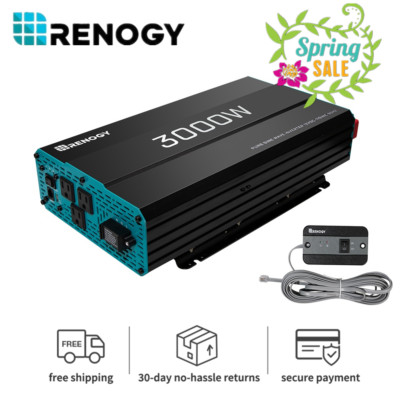 Renogy 3000W Pure Sine Wave Inverter 12V DC to 120V AC Converter | eBay