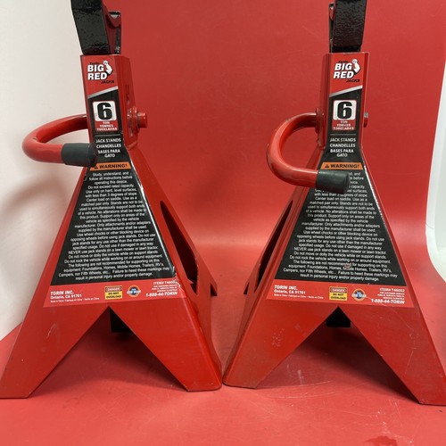 BIG RED T46202 Torin Steel Jack Stands: 6 Ton (12,000 lb) Capacity, Red ...