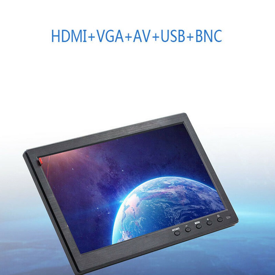 10.1" IPS LCD Security Monitor AV HDMI BNC VGA Input Color Screen For ...