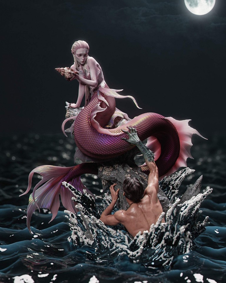 1:12 Mermaid | 3D Printed Resin Garage Kit Figure | CA 3D Studios | eBay