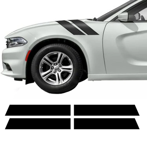 For Dodge Charger Durango Matte Black Car Fender Hash Mark Stripe Vinyl ...