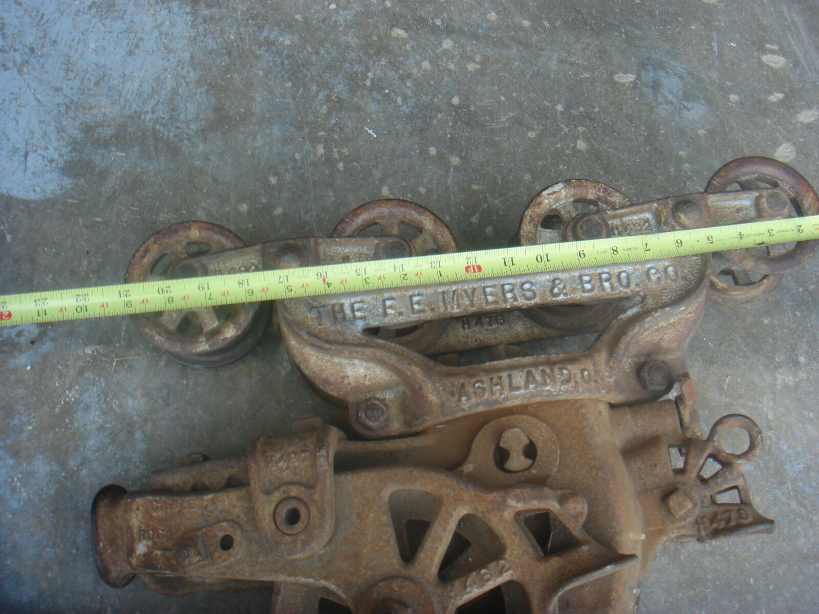 Vintage Rare Antique Cast Iron F. E. Myers Hay Unloader Trolley Pulley ...