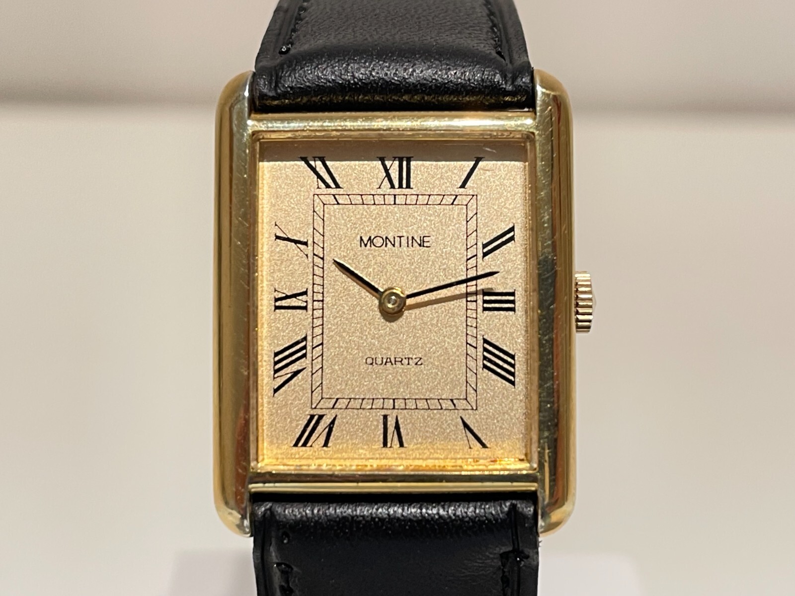 VINTAGE RECTANGLE TANK SWISS MEN'S LADIES GOLD PLATED QUARTZ WATCH ...