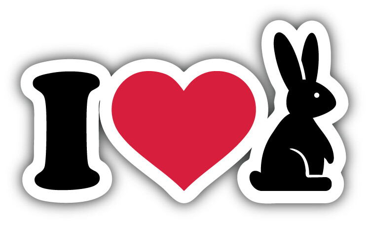 I Love Bunny Art Decor Car Bumper Sticker - ''SIZES" | eBay