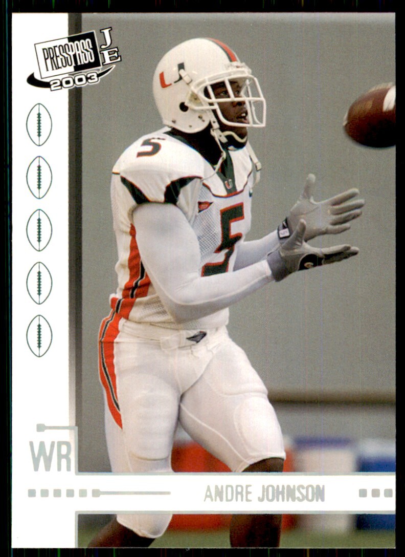 2003 Press Pass JE Collector's Tin Andre Johnson Rookie Miami ...