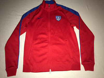 Nike US Soccer Womens Large Jacket Full Zip Red Track Jacket Football ...