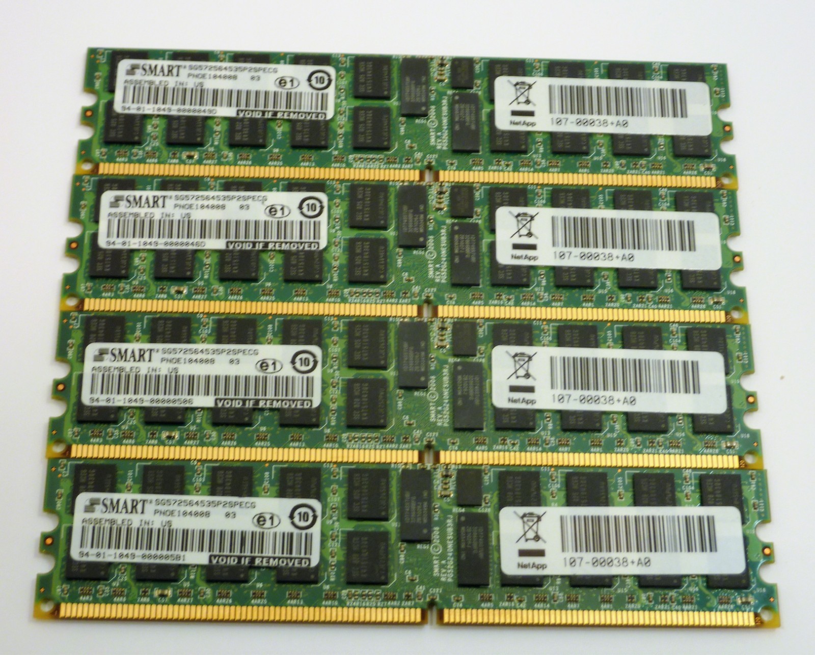 Lot of 4 NetApp 107-00038+A0 2GB DIMM Server Memory Upgrade | eBay