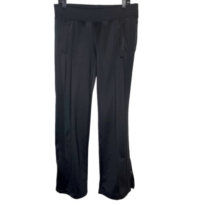 Nike black sweat straight boot pants with pockets open ankle size M | eBay